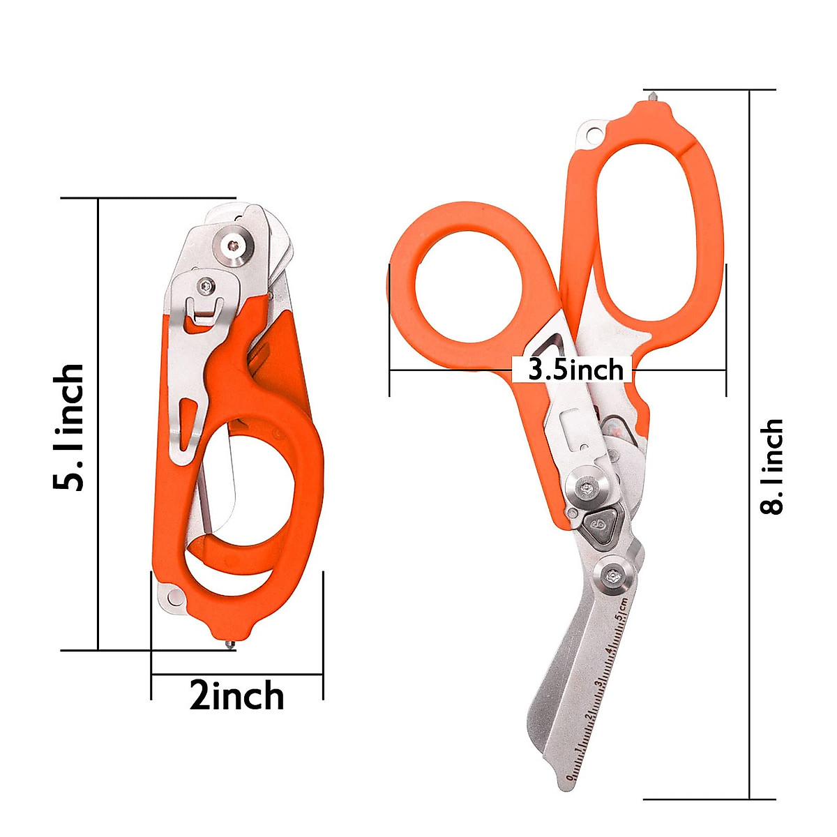 Elegital Emergency Rescue Shears,Stainless Steel Foldable Trauma shears,Outdoor Camping Rescue Tools