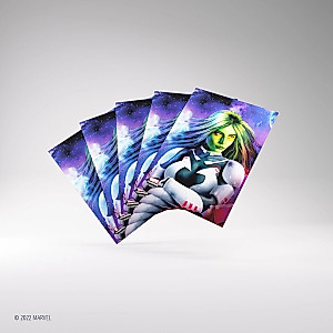Gamegenic Marvel Champions The Card Game Official Gamora Fine Art Sleeves Pack of 50 Art Sleeves and 1 Clear Sleeve Card Game Holder Use with TCG and LCG Games Made by Fantasy Flight Games