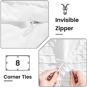 NEXHOME PRO Duvet Cover King Size, White 3 Pieces Boho Tufted Duvet Cover Set, Soft and Lightweight Microfiber Comforter Cover Set for All Season (White King, 104 x 90)-No Comforter