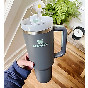 10mm Straw Cover, 4pcs Straw Covers Cap for Stanley Cup 40 oz 30 oz Food Grade Silicone Cute Large Straw Topper Straw Tips Cover Protector Plugs for Stanley Tumblers Cup for Stanley Cup Accessories