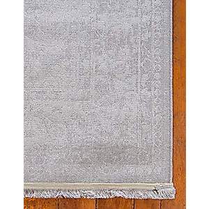 Unique Loom Traditional Classic Intricate Design with Distressed Vintage Detail, Area Rug, 10 ft x 13 ft, Light Blue/Ivory