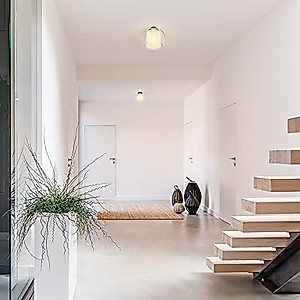 Globe Electric 61256 Aura 1-Light Flush Mount Ceiling Light, Bronze, Clear Glass Outer Shade, Frosted Glass Inner Shade, Brown, Bulb Not Included