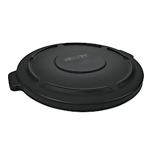 Rubbermaid Commercial Products BRUTE Heavy-Duty Round Trash/Garbage Can Lid, Black, Compatible with 32-Gallon BRUTE Container, Pack of 6