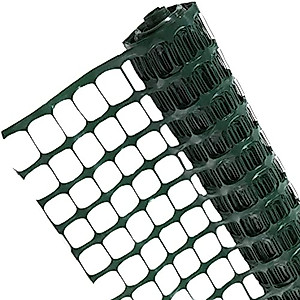OLDMACDONALD Guardian Warning Barrier, Plastic Mesh Fence, Construction Barrier Netting, Green 4ft x 164ft (1.22m x 50m) (mesh 1.75"x1.75"), Garden Fencing, for Snow, Poultry, Chicken, Garden Netting