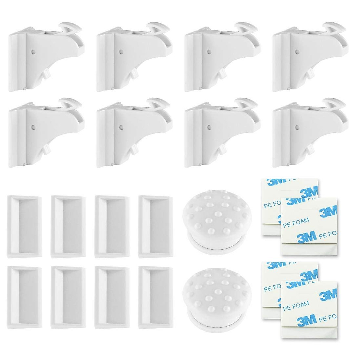 Safe Essentials-8 Pack-Magnetic Cabinet Locks Baby Safety, Invisible, No-Tools Required Assembly, Comes with Extra 3M Adhesive Strips