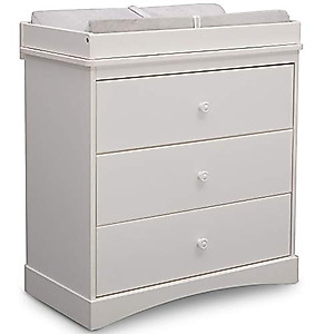 Delta Children Sutton 3 Drawer Dresser with Changing Top, White