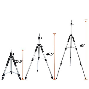 GEX 63" Heavy Duty Mannequin Tripod Stand for Wig Cosmetology Training Practice Doll Manikin Head Tripod Wig Stand With Travel Bag (Silver)