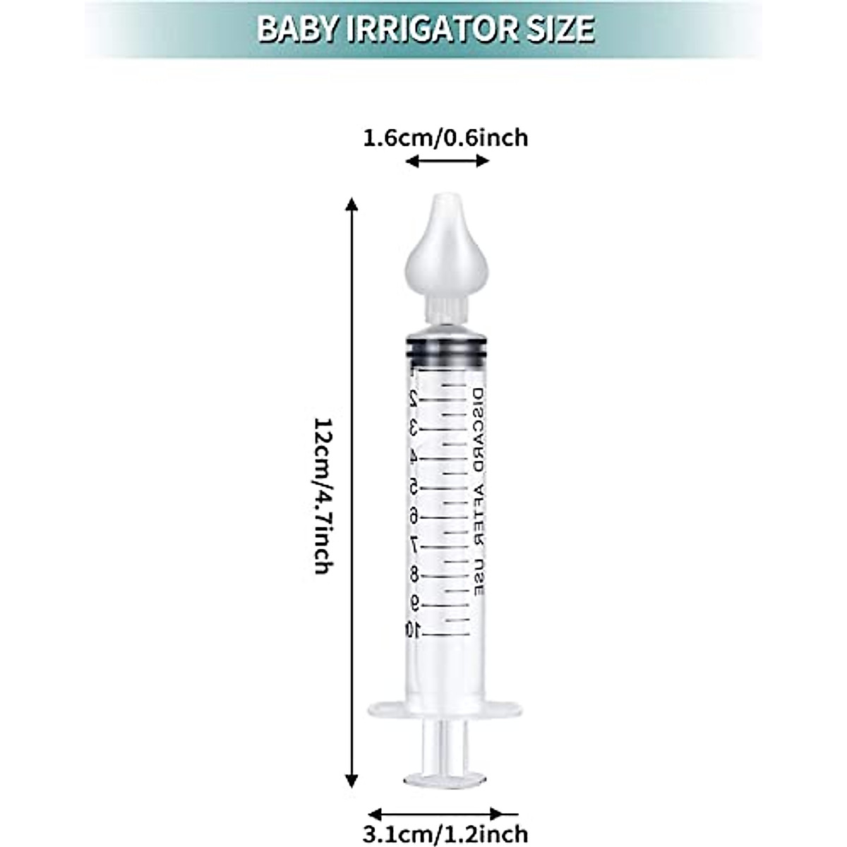 JUSONEY Baby Nose Syringe - Professional Fly Baby Irrigator with Clean and Reusable Silicone Nose Tips (2 Pieces)