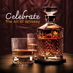 The Cocktail Box Co. Premium Whiskey Glasses Set of 2, Bourbon Glass, Whiskey Glass, Double Wall Old Fashioned Glass, Crystal Glasses, Unique design of Whiskey Glasses, Great Gifts for Men