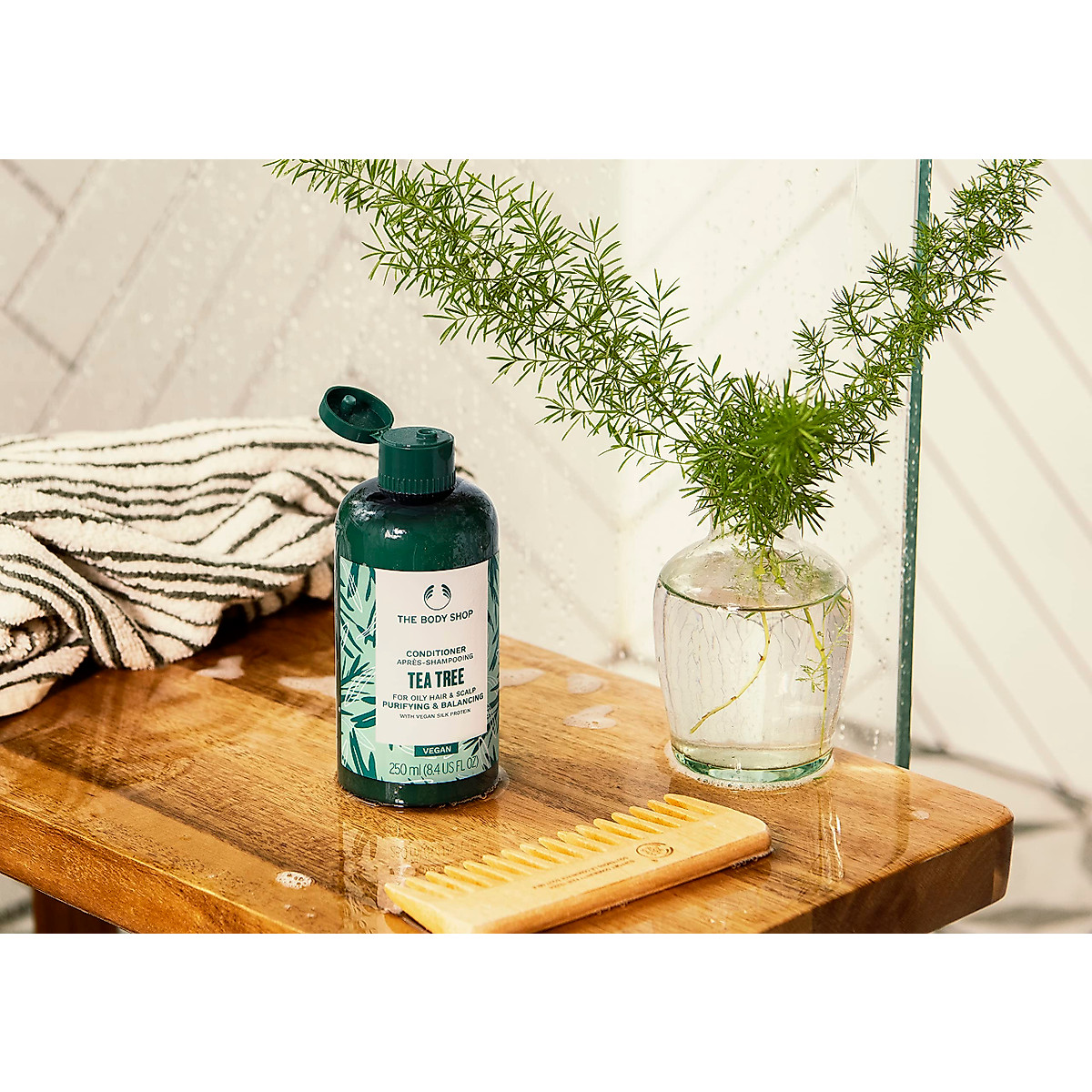 The Body Shop Tea Tree Purifying & Balancing Conditioner, For Oily Hair & Scalp, Vegan, 8.4 FL OZ