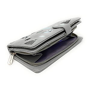 Shag Wear Life is Better in the Mountains Large Wallet for Women and Teen Girls Vegan Faux Leather Grey 7"