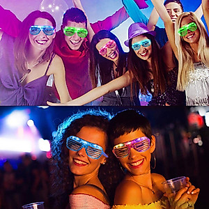 50 Pack LED Glasses New Years Light Up Party Glasses New Years Eve Glow In The Dark Party Supplies Shutter Shades Neon Flashing Glasses Carnival Sunglasses New Years Birthday Wedding Party Favors Toys