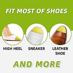 Shoe Fillers for Loose Shoe,Toe Filler Inserts,Shoe Inserts for Shoe Too Big,Heel sliping Make Shoes Fit,for Both Men and Women.Middle:(Half to One Size Bigger)/Green