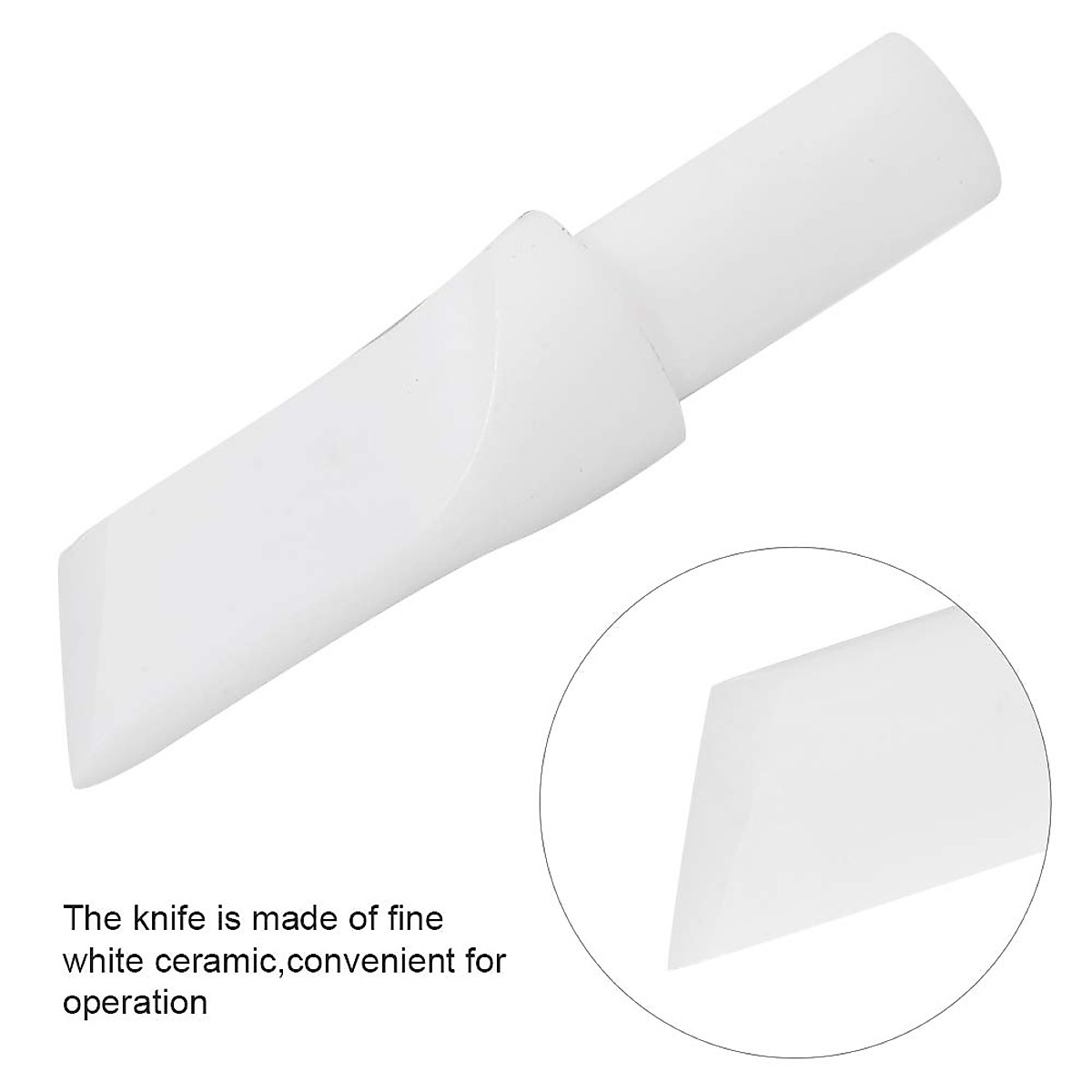 A sixx Oblique Ceramic Swivel Blade, Sturdy Exquisite Ceramic Filigree Swivel Knife Blade, White for Leather Craft DIY Handwork Leather Carving