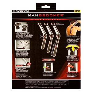 MANGROOMER - ULTIMATE PRO Back Shaver with 2 Shock Absorber Flex Heads, Power Hinge, Extreme Reach Handle and Power Burst