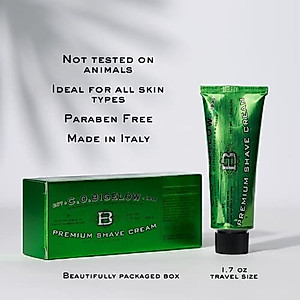 C.O. Bigelow Travel Shaving Cream for Men, Travel Sized Shave Cream,1.7 Oz. with Eucalyptus & Coconut Oil to Protect Against Razor Burn and Irritation, For All Skin Types, Pack of 1