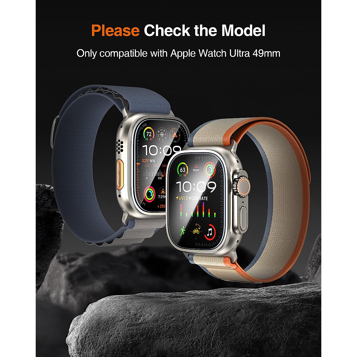 LK 6 Pack for Apple Watch Ultra 2 Screen Protector 49mm / Apple Watch Ultra [Install Tool Included] Touch Sensitive, HD Clarity [9H Tempered Glass] Screen Protector Apple Watch Ultra 2, Shatterproof