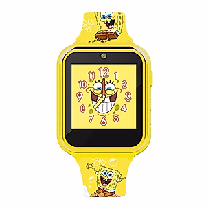 Accutime Kids Nickelodeon Spongebob Squarepants Yellow Educational Learning Touchscreen Smart Watch Toy for Boys, Girls, Toddlers - Selfie Cam, Games, Alarm, Calculator (Model: SGB4090AZ)