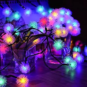 ZukMi Solar Flower String Lights Solar String Lights Outdoor 30 LED Dandelion Solar Patio Lights Waterproof Solar LED Fairy Lights for Garden Yard Christmas Thanksgiving Wedding Party Decoration(RGB)