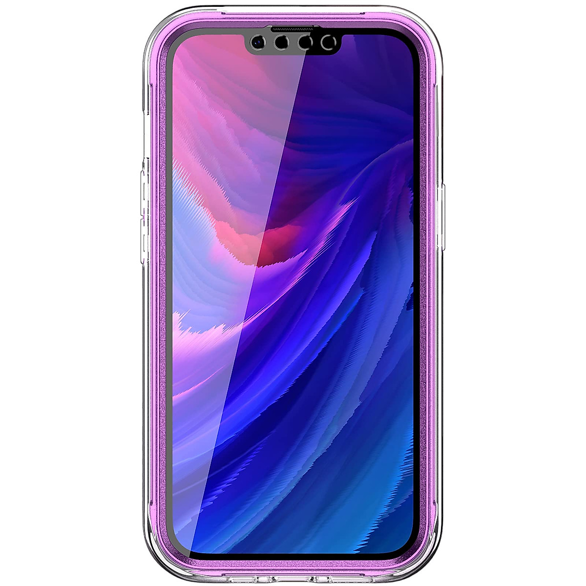 Troniker Stylish Bumper Case Designed for iPhone 13 Pro Max, Purple Marble iPhone 13 Pro Max Case for Women Girls Boys Full-Body Protective Case Cover with Built-in Screen Protector