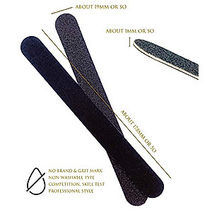 Pasasfashion Two Way Emery Nail File Board 180/240 Grit for Gel Nail/Acrylic Nail/Nail Polish (No Letter Black 15pics in)