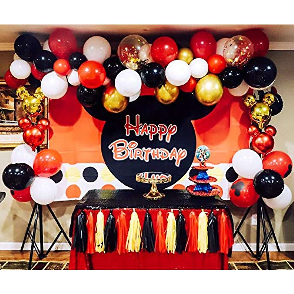 62 Pack Black White Red Chrome Gold Confetti Balloons for Graduation Casino Card Night Poker Las Vegas Wedding Birthday Party Decorations