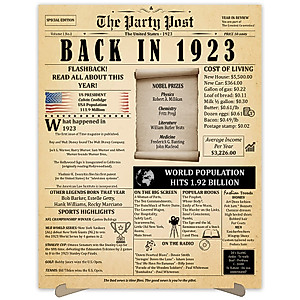 25th Birthday Party Decorations Poster - 25 Years Ago Anniversary Sign 11x14 In. Vintage Home Decor Supplies for Her or Him. Back In 1998 Historical Banner for Women or Men Turning 25 Years Old