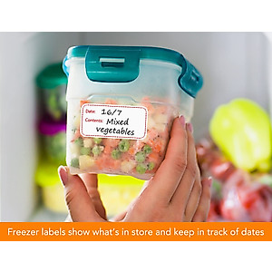 Removable Refrigerator Freezer Labels with Dispenser Box, Meal Prep Food Storage Stickers for Deli Containers, Waterproof Kitchen Pantry Organization Label