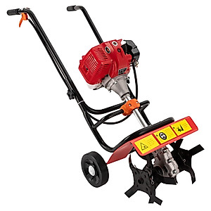 Gas Tiller,52CC 2 Stroke Garden Cultivator Gas Powered,Gasoline Garden Farm Tilling Rototiller for Lawn, and Field Soil Cultivation