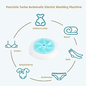 Portable Washing Machine, Mini Turbo Automatic Electric Washing Machine Washer Laundry Household Small Ultrasound Turbo Travel(green)
