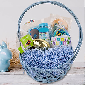 MagicWater Supply Soft & Thin Cut Crinkle Paper Shred Filler (1 LB) for Gift Wrapping & Basket Filling - Baby Blue