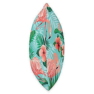 A1a Life Flamingos and Hibiscus Tropical Beach House Florida A1a Throw Pillow, 16x16, Multicolor