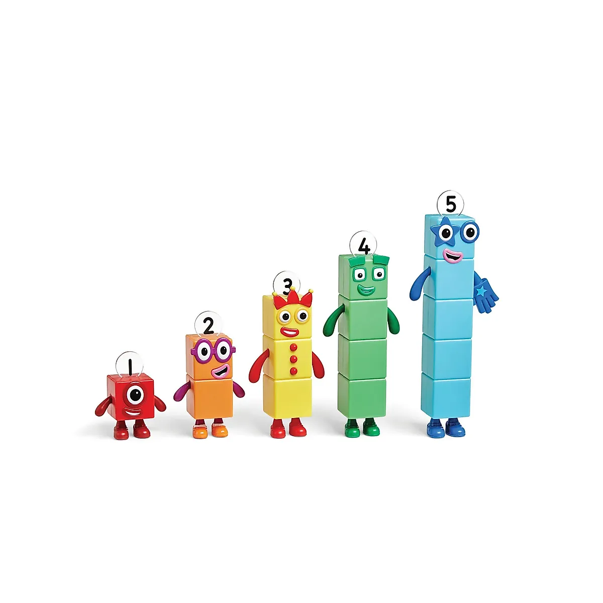 Learning Resources Numberblocks Friends One to Five, Official Collectible Toys, Includes Numberblocks One, Two, Three, Four and Five, Suitable for Display and with Posable Arms for Realistic Play
