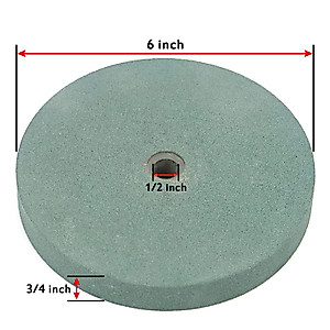 6 Inch Bench Grinder Grinding Wheel & Wire Wheel Brush with 1/2'' Arbor, 120 Grit Silicon Carbide Bench Grinding Wheel for Bench Grinder,for Drill Bits, Blades and Knifes Cleaning Polishing Sharpening