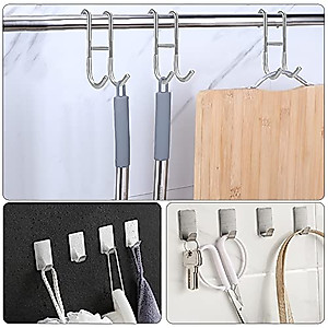 AIFUDA 4 Pcs Towel Hooks, Over Door Hook S Hooks Towel Hooks for Bathrooms Frameless Shower Door with Self Adhesive Wall Hooks