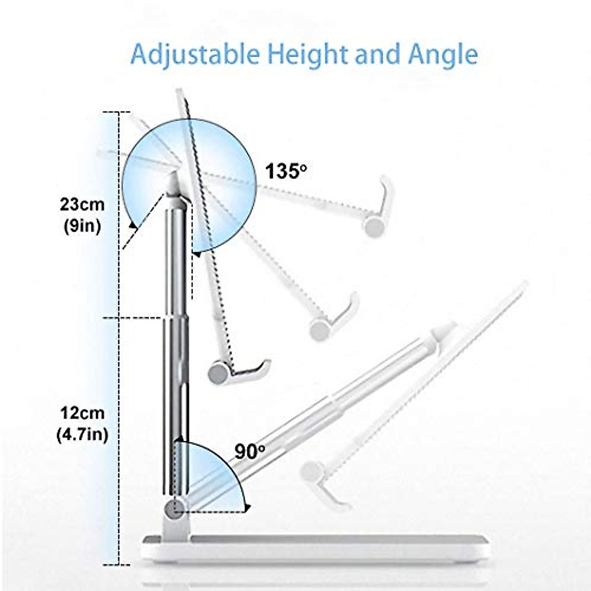 Portable Monitor Stand-Tablet Stand,Foldable &Adjustable,Super Sturdy,Tablet Holder Stand for Desk Compatible with iPad Pro/Tablets/Portable Monitor 7"-15.6", Stand Holder for Surface Pro(Black)