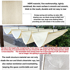 LXBAMKEA Retractable Wave Shade Sails, Telescopic Canopy Pergola Cover with Mounting Kit, Sun Protection Anti-UV Roof Awning, Outdoor Garden Patio Backyard Decoration Top Cover