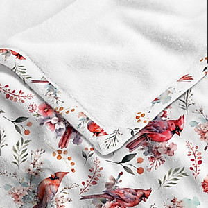 Red Bird Blanket Gifts Ultra Soft Cozy Throw Flannel Blanket, Lightweight Fuzzy Fleece Blanket Warm Plush Throw Blankets for Couch, Sofa, Bed, 40"x50" for Kids