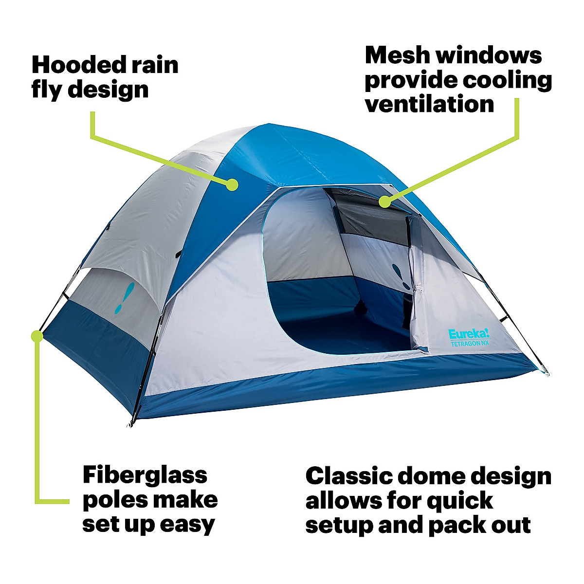 Eureka! Tetragon NX 3-Season Family and Car Camping Tent (4 Person)