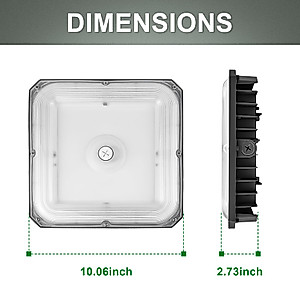 80W/60W/40W Power Selectable LED Canopy Garage Light with 3CCT (3500K/4000K/5000K), LED Parking Garage Lights 90-277V IP65 Commercial Residential Lights DLC (40W/ 60W/80W Power Selectable -1 PACK)