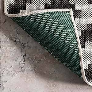 nuLOOM Darrow Moroccan Diamond Indoor/Outdoor Area Rug, 5' x 8', Black and White