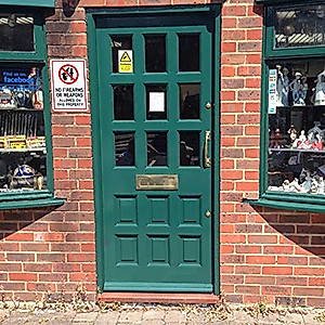 2-Pack No Firearms Guns Or Weapons Allowed Sign, 10"x 7" .04" Aluminum Reflective Sign Rust Free Aluminum-UV Protected and Weatherproof