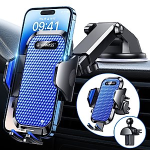 VANMASS 2024 【Best Military-Grade】 Phone Holders for Your Car 【65+LBS Strongest Suction & Clip】 Ultimate Cell Phone Mount Dashboard Window Vent for iPhone 15 Pro Max 14 13 12 Samsung Android Truck