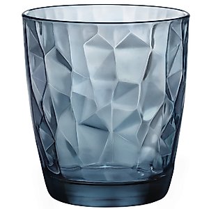 Bormioli Rocco Diamond DOF Ocean Glass, Set of 4, 4 Count (Pack of 1), Blue