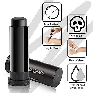 Yeweian 3PCS Eye Black Stick for Sports, Eye Black Football Baseball Softball Lacrosse Accessories,Eye black Sports Gifts for Kids and Athletes,Halloween Cosplay Parties Game Face Painting Stick