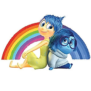 7" Joy Sadness Rainbow Inside Out Movie Removable Peel Self Stick Adhesive Vinyl Decorative Wall Decal Sticker Art Kids Room Home Decor Boy Children Nursery Baby 7x4 Inch Tall