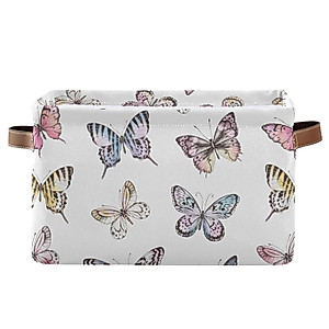 SDMKA Fabric Storage Baskets Colorful Butterfly Foldable Baskets Large Storage Bins for Organizing Shelves Closet Home, Decorate Your Rooms