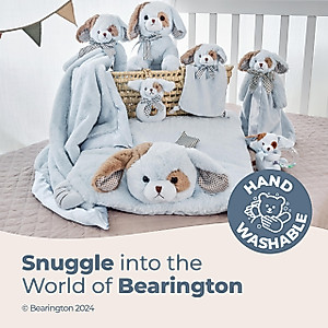 Bearington Baby Lil' Waggles Plush Stuffed Animal Blue Puppy with Rattle, 8 inches