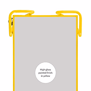 Linon Gina Yellow Mid Century Bar Cart with Mirrored Shelves