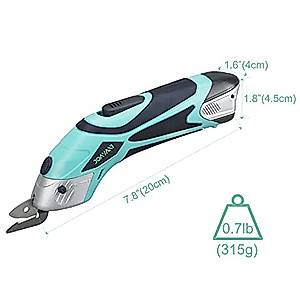 STEAJOK/JOAVANI Electric Scissors for Sewing, Cutting Fabrics, Crafting, Cardboard, Cordless Shears with Pouch (x2 Blade, x1 Battery - TG)